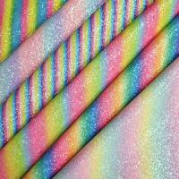China Rainbow Glitter Checker Pattern PVC Synthetic Leather for Bags, Shoes & Crafts for sale