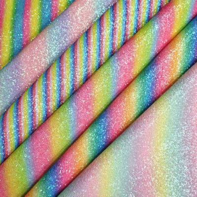 China Rainbow Glitter Checker Pattern PVC Synthetic Leather for Bags, Shoes & Crafts for sale
