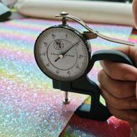China Rainbow Glitter Checker Pattern PVC Synthetic Leather for Bags, Shoes & Crafts for sale