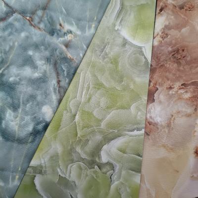 China Marble Pattern Faux Leather Fabric for Furniture, Bags & Decorative Applications for sale