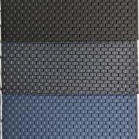 China Woven Texture Synthetic Leather PVC Roll with Mesh Fabric Backing for Bags Wallets Furniture for sale