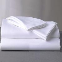 China Custom Size Hotel Bedding Set - White Cotton Bed Sheets with 200-400 Thread Count for Commercial Use for sale