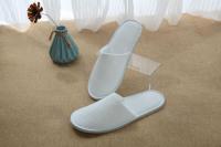 China Luxury 4-Star Hotel Disposable Embroidery Velvet Slippers - 27×10cm to 29×10.5cm Sizes with 1-4mm Sponge Padding for sale