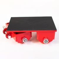 China Straight / Rotating Heavy Duty Cargo Trolley Industrial Machinery Moving Skate With Bearing Steel Rollers for sale