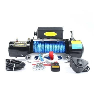 China IP55 Waterproof Synthetic Rope Winch 12V 24V DC Electric Winch Lightweight for sale
