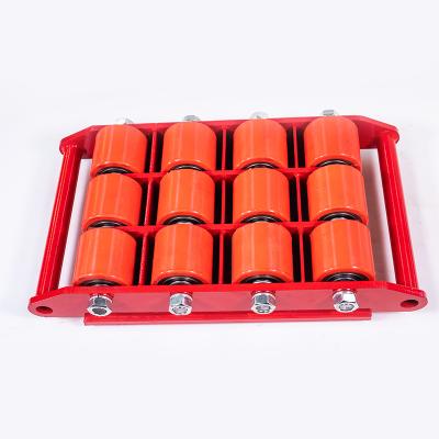 China Straight / Rotating Heavy Duty Cargo Trolley Industrial Machinery Moving Skate With Bearing Steel Rollers for sale