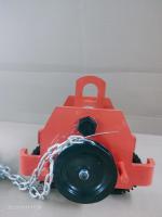 China Push Type Monorail Hoist Trolley Flange Mounted Hand Geared Trolley With Embedded Bearing Wheels for sale