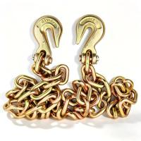 China High Strength G80 Steel Chain CE Certified Lashing Chain 13mm With Grab Hooks for sale