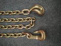 China Heavy Duty G80 Binder Chain Galvanized Tie Down Chain Customzied With Bent Eye Hooks for sale
