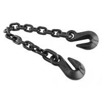 China 10mm*9m G80 Lifting Chain Black Chain With Heavy Duty Eye Hook for sale