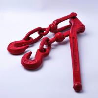 China Lever Type Load Binder Chains Drop Forged Lashing Chain With Grab Hook G70 G80 for sale