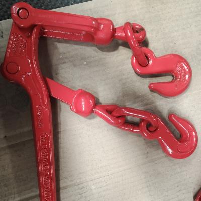 China Lever Type Load Binder Chains Drop Forged Lashing Chain With Grab Hook G70 G80 for sale
