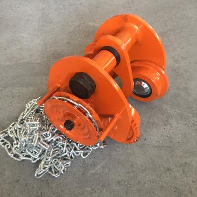 China Gear Type Chain Block Trolley Manual I Beam Hoist Trolley For Industrial Lifting for sale