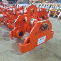 China Anti Collision Manual Push Trolley I Beam Chain Block Trolley For Easy Lifting for sale