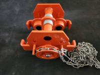 China Hand Operated Push Travel Beam Trolley Low Friction Overhead Hoist Trolley With Mechanical Stop Baffle for sale