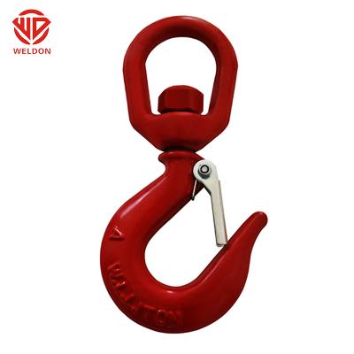 China 360 Degree Rotating Chain Sling Hook G80 Crane Hoist Hook With Latch for sale