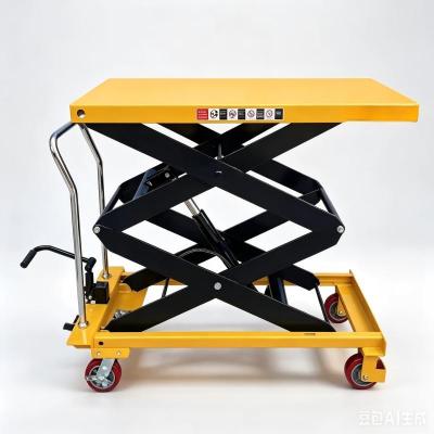 China 0.9m - 2m Manual Scissor Lift Table 800kg, 500kg, 1000kg Hydraulic Lift Table for sale