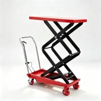 China 0.9m - 2m Manual Scissor Lift Table 800kg, 500kg, 1000kg Hydraulic Lift Table for sale