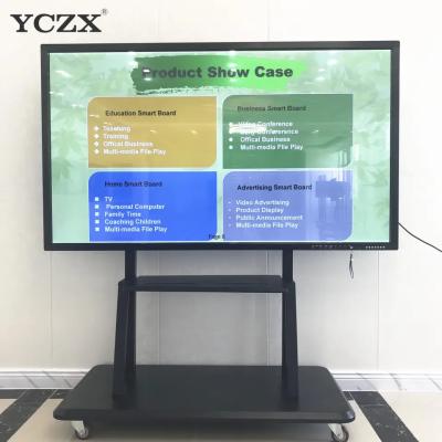 China YCZX 65 Inch Interactive Flat Panel 4K 350 Cd/m2 Brightness 20 Point Touch Android Windows for sale