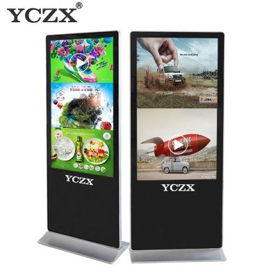China 65 Inch Floor Standing Digital Advertising Display 4K UHD Android Touchscreen Kiosk for sale