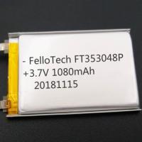 China Ultra Thin 3.7 V Rechargeable Lithium Polymer Battery 1080mAh for sale