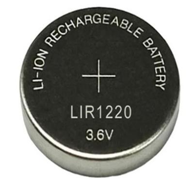China 3.6V Rechargeable LIR1220 Button Cell Lithium Ion Battery 12mAh 12.5mm for sale