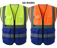 China Knitted Fabric Construction Custom Safety Vest High Visibility Jacket Clothing Reflectiv for sale