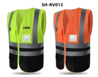 China Knitted Fabric Construction Custom Safety Vest High Visibility Jacket Clothing Reflectiv for sale