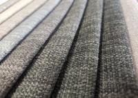 China Waterproof Gray Linen Upholstery Fabric Polyester Blend for sale