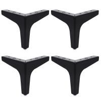 China Black Replacement Furniture Parts 4.5 Inch Adjustable Metal Table Legs for sale
