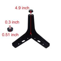 China Black Replacement Furniture Parts 4.5 Inch Adjustable Metal Table Legs for sale
