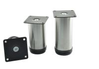 China 300mm Stainless Steel Adjustable Cabinet Feet Silver Polished Chrome Furniture Legs for sale