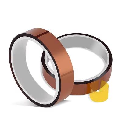 China 2.2N/25mm Silicone Adhesive Amber Polyimide Tape For Temperature Applications for sale