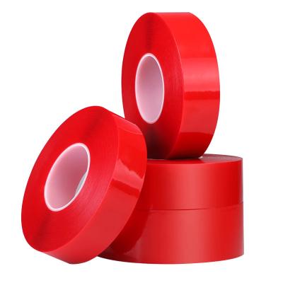 China Alternative To TESA 4965 PET Red Film Double Sided Adhesive Tape for sale
