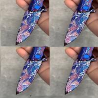 China Custom Fixed Blade Camping Knife High Precision Damascus Texture for sale