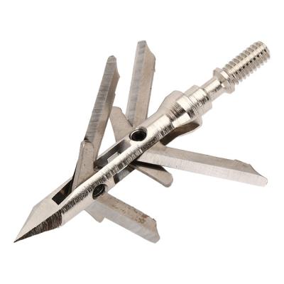 China 4blade Mechanical Expandable Archery Broadhead Armor Piercing Archery Broadhead for sale