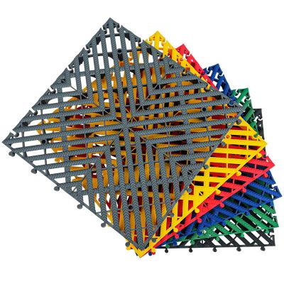 China Garage Plastic Flooring Tiles 50x50x5cm Heavy Duty Interlocking for Car Wash Shops for sale