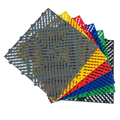 China Car Wash Shop Floor Grille PP 40*40*2cm Grid Board Floor Mat Grid Floor Multi-Function for sale