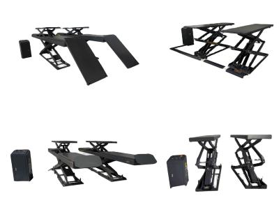 China 110mm Min Height 4.0t Capacity Heavy Duty Twin Scissor Car Lift for Auto Maintenance for sale