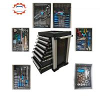 China Silver 7 Drawer Tool Trolley with 323 Pcs CRV Tool Set Steel Garage Storage Roller Cabinet for sale
