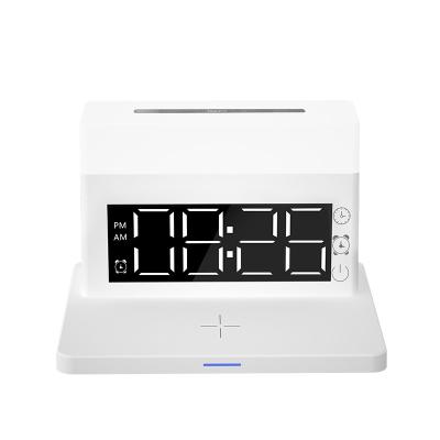 China N65 Alarm Clock Colorful Led Lamp 3 In 1 Wireless Charger Stand And Desk Lamp For Iphone for sale