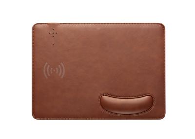 China Customised Logo 10W Wireless Charging Mouse Pad With Wrist Rest for sale