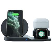 China 5W 7.5W 10W Custom Wireless Charger 3 In 1 ABS Phone Charging Dock for sale