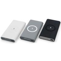 China Wireless Qi Length 135mm Personalised Power Bank Black White Grey for sale