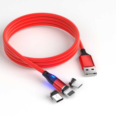 China 5V 4.5A OD 3.5mm Magnetic Fast Charging Cable 3 In 1 Liquid Silicone for sale