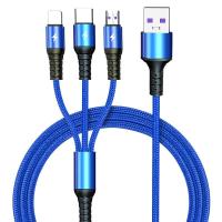 China Nylon Braided 5A 3.5mm Fast Charging USB Cables Multifunctional for sale