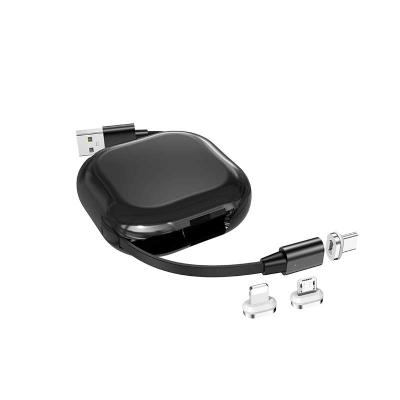 China Custom Retractable OD 3.5mm Magnetic Data Cable 3A Fast Charging for sale