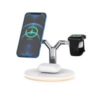 China PC ABS 3 In 1 15W Magnetic Desktop Wireless Charger For Cell Phone for sale
