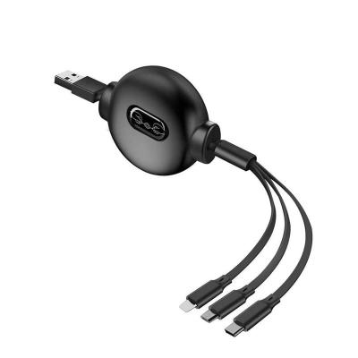 China 3A Max Current 1.2m Retractable USB Extension Cable 3 In 1 Multi Port for sale