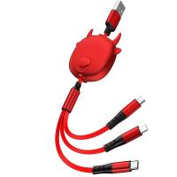 China 3A Multiple 1.20m Fast Charging USB Cables Black Red Or Custom for sale